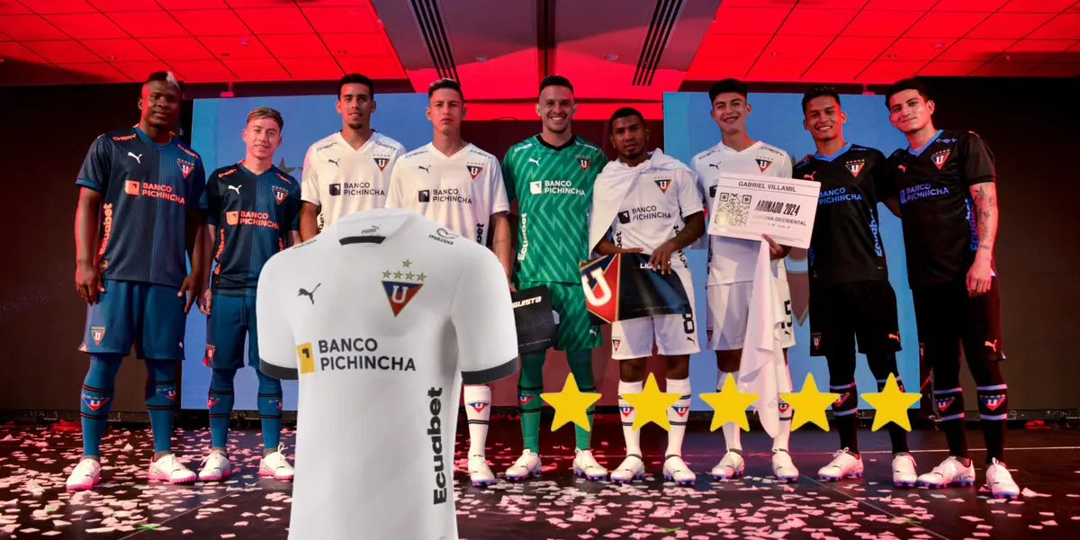 Con sus 5 estrellas, esta es la nueva camiseta de Liga de Quito 2024